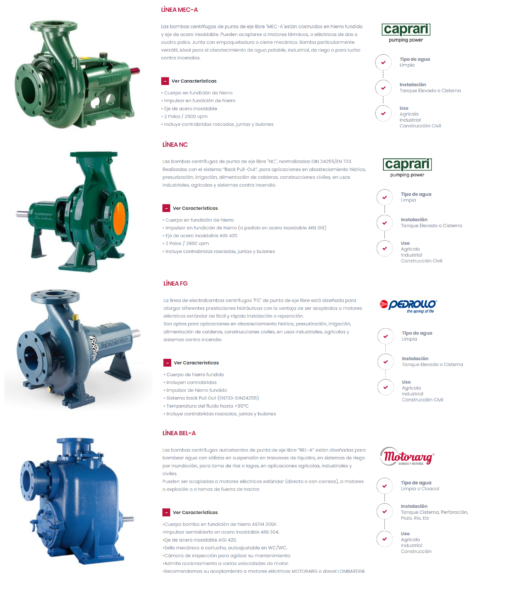 BOMBAS CENTRÍFUGAS EJE LIBRE - Ingeniería en fluidos